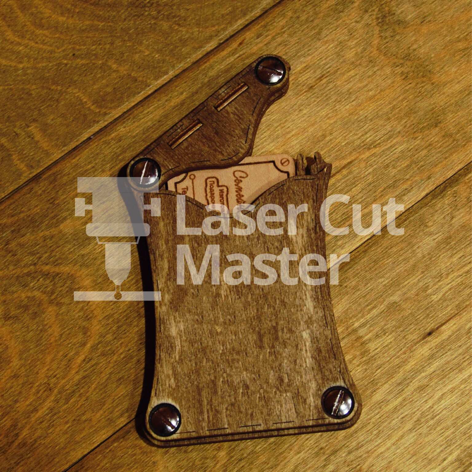 Card holder with embroidery Laser Cut File | Laser Cut Master