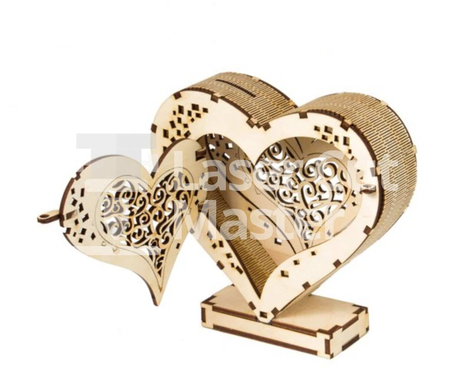 Heart Piggy Bank Laser Cut File | Laser Cut Master